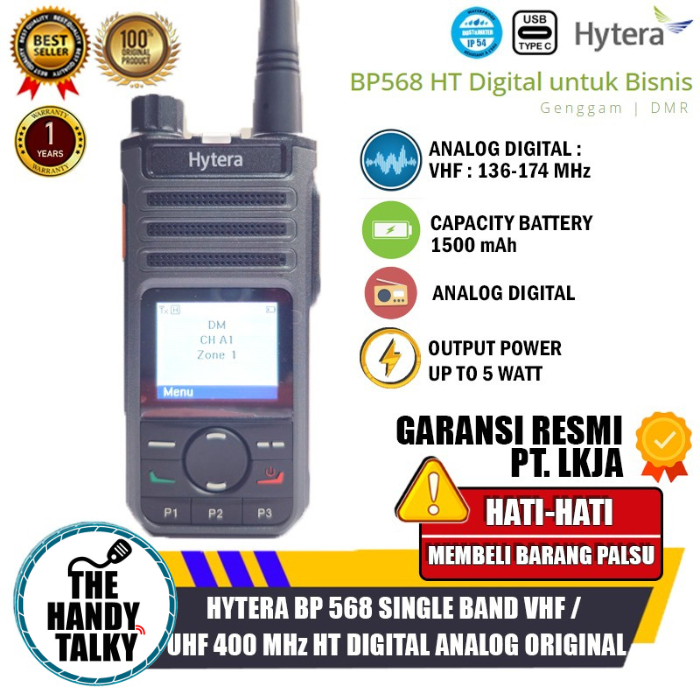 Jual HYTERA BP568 BP 568 SINGLEBAND VHF UHF 400-470 HT ANALOG DIGITAL HT DMR HYTERA BP-568 ...