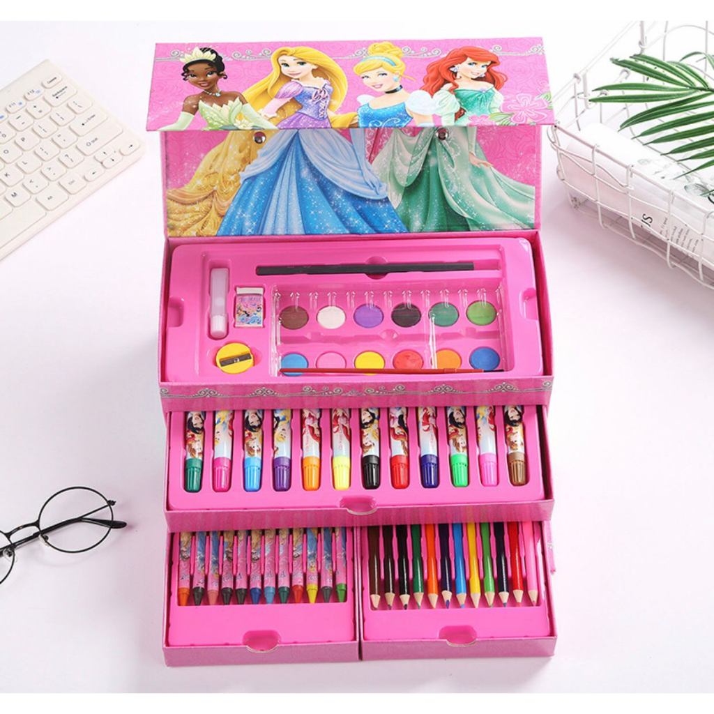 Jual [BABYKIDS]Crayon Model Kotak Persegi ISI set 54 pcs 4 in1 pensil ...