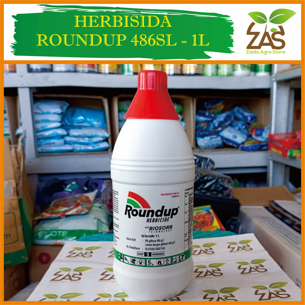 Jual ROUND UP 486 SL BIOSORB - ROUNDUP - 1 LITER - HERBISIDA SISTEMIK | Shopee Indonesia