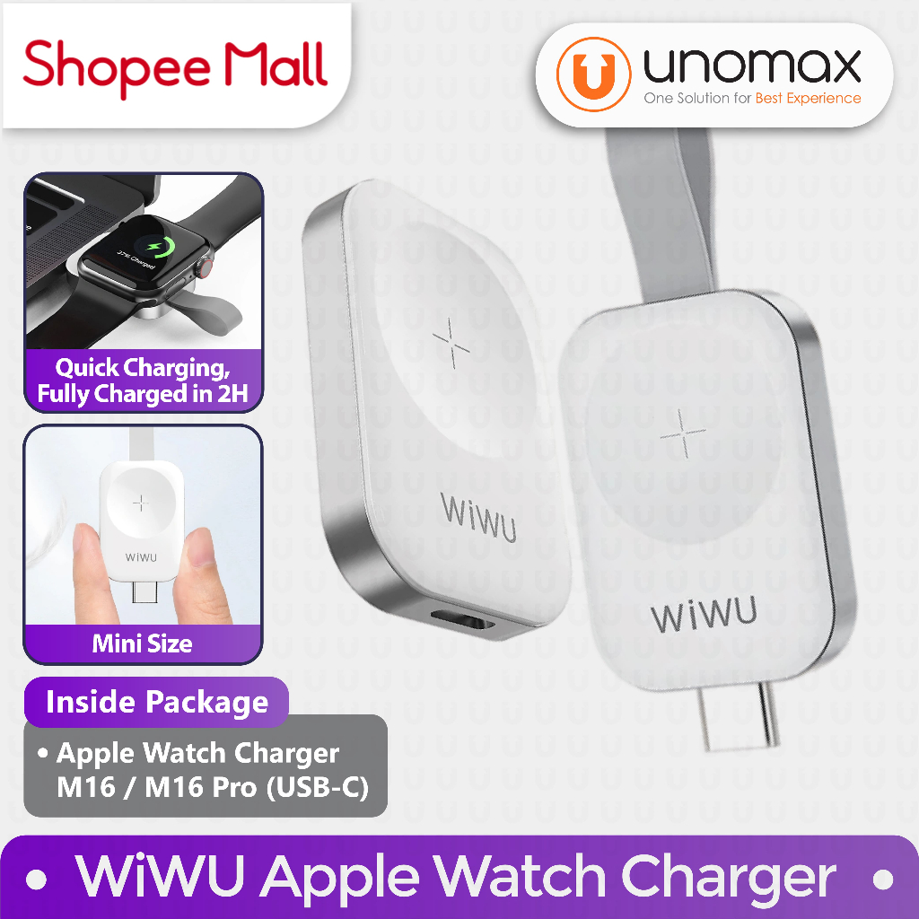 Jual Apple Watch Charger WiWU M16 / M16 Pro USB-C Portable Mini Magnetic | Shopee Indonesia
