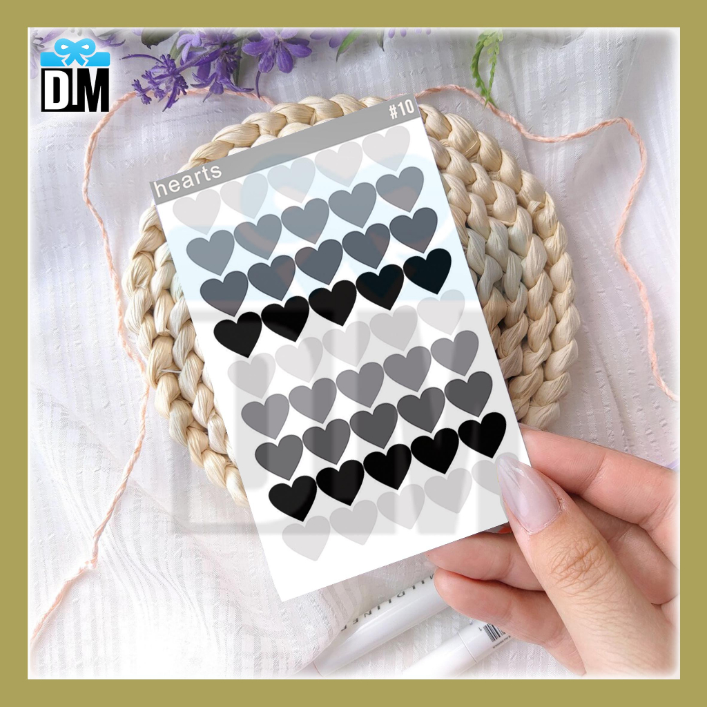 Jual Sticker Hati Love Heart Sticker Warna Warni Pastel Aesthethic ...
