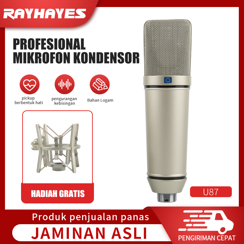 Jual RAYHAYES Microphone Condenser U87 With Stand Hi-Fi - Microphone ...