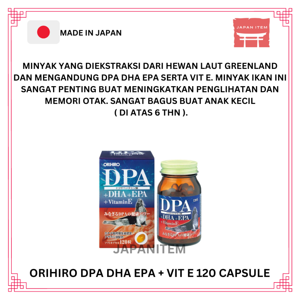 Jual Orihiro DPA DHA EPA Vit E 120 capsules vitamin memori daya ingat ...