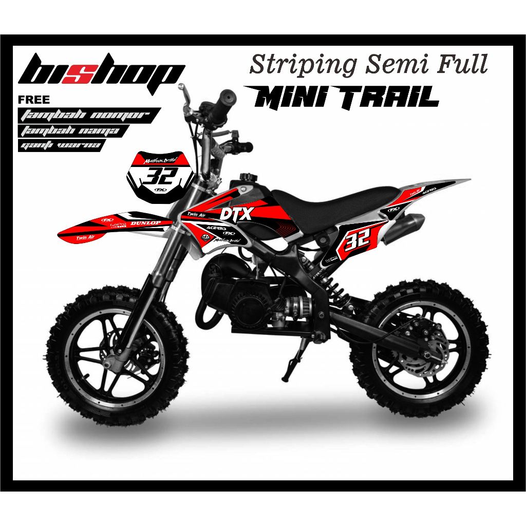 Jual striping sticker semi full motor mini trail variasi DTX varian ...