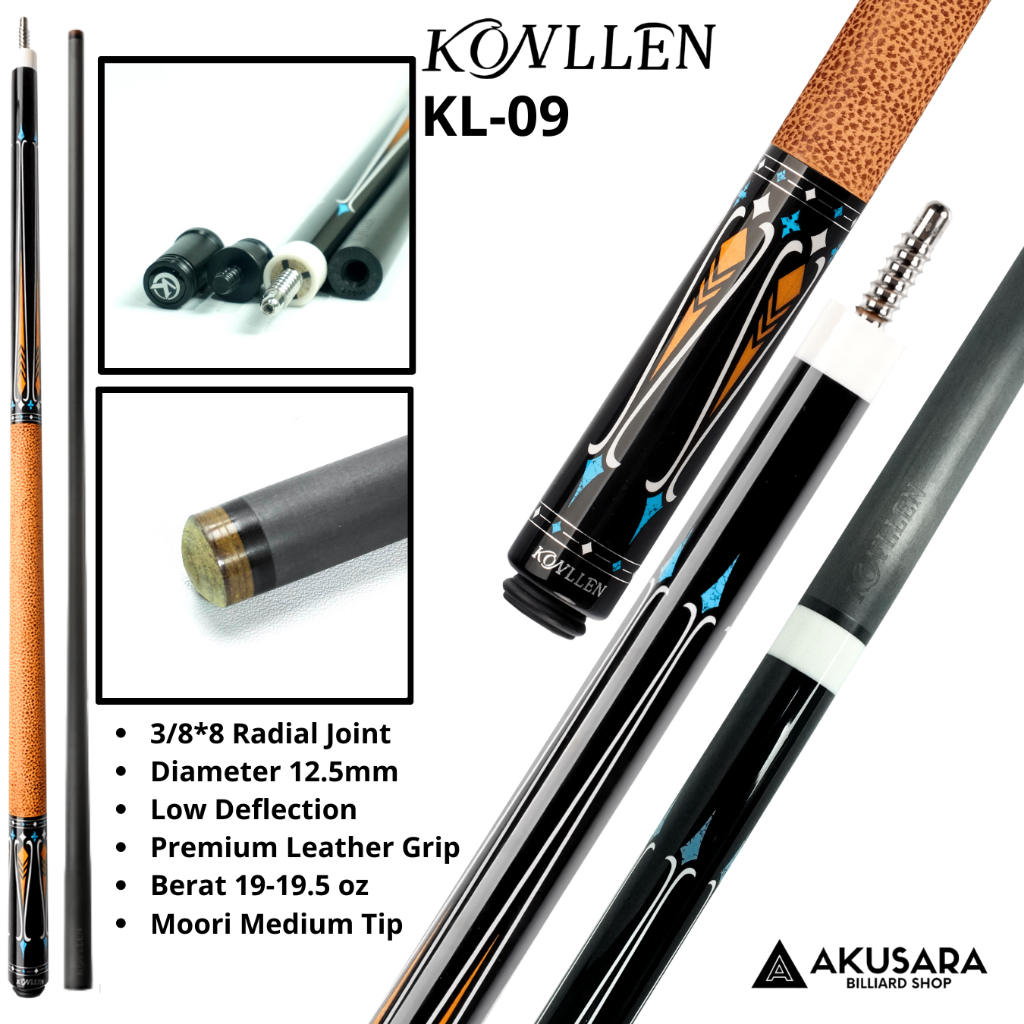 Jual Konllen KL-09F 12.5mm Carbon Fiber Cue Stick Billiard - Soft Case | Shopee Indonesia
