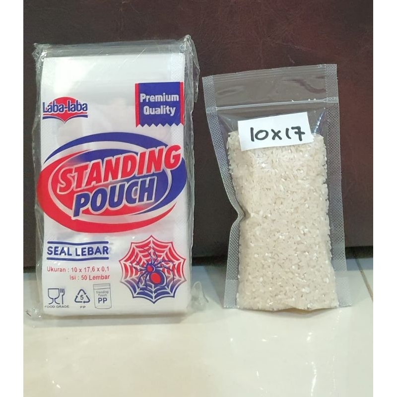 Jual PLASTIK STANDING POUCH/PLASTIK BERDIRI UKURAN 10x17 | Shopee Indonesia