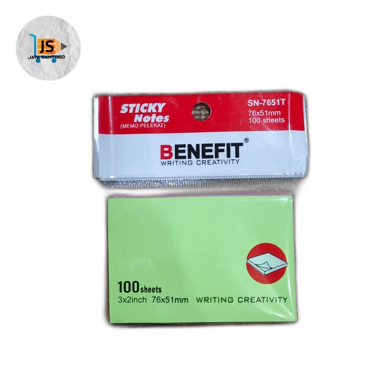 Jual Sticky Note / Stick Note / Kertas Memo tempel Benefit 3 x 2 inch ...