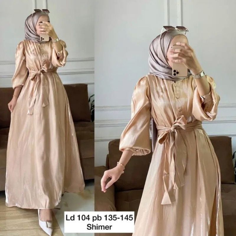 Jual [ Bisa COD ] Maxi Dress Satin Silk Shimmer Maxmara Premium | Gamis ...