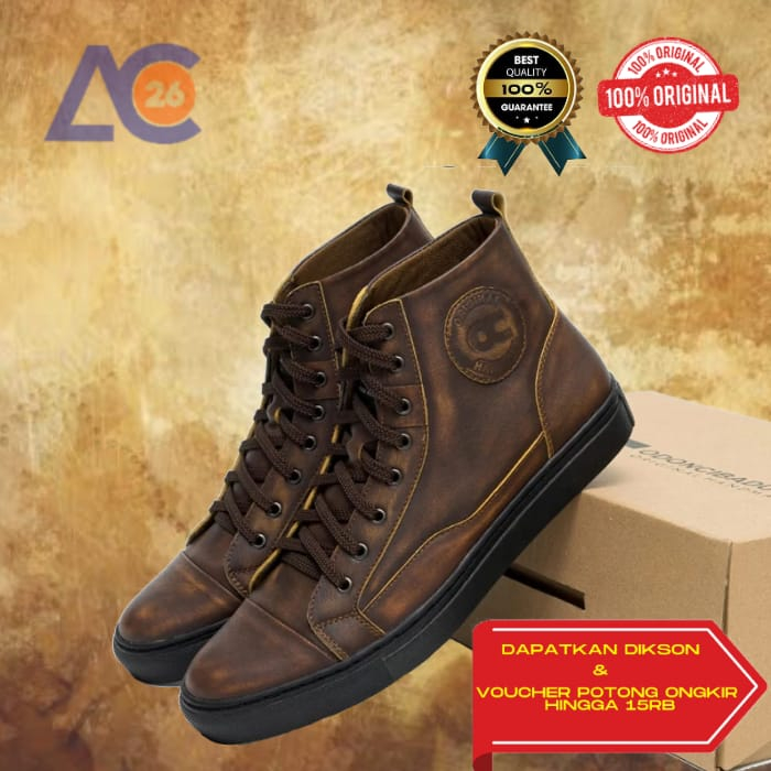 Jual Sepatu Boots Pria Sepatu Kulit Sneaker Cokelat Pria Kulit Casual ...
