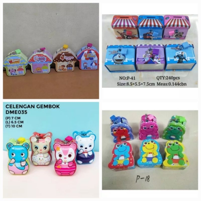 Jual FREE BUBLE & DUS Coin Box Celengan Piggy Bank Kunci Gembok Rumah ...