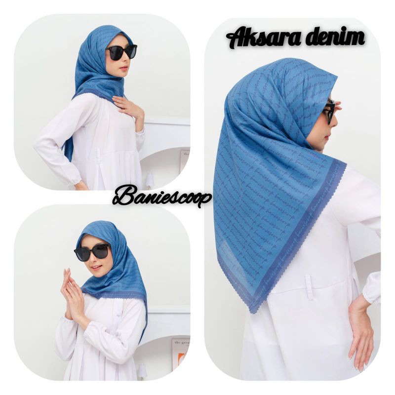 Jual Baniescoop - Hijab Voal Motif Ultrafine Aksara Denim Premium Uk ...