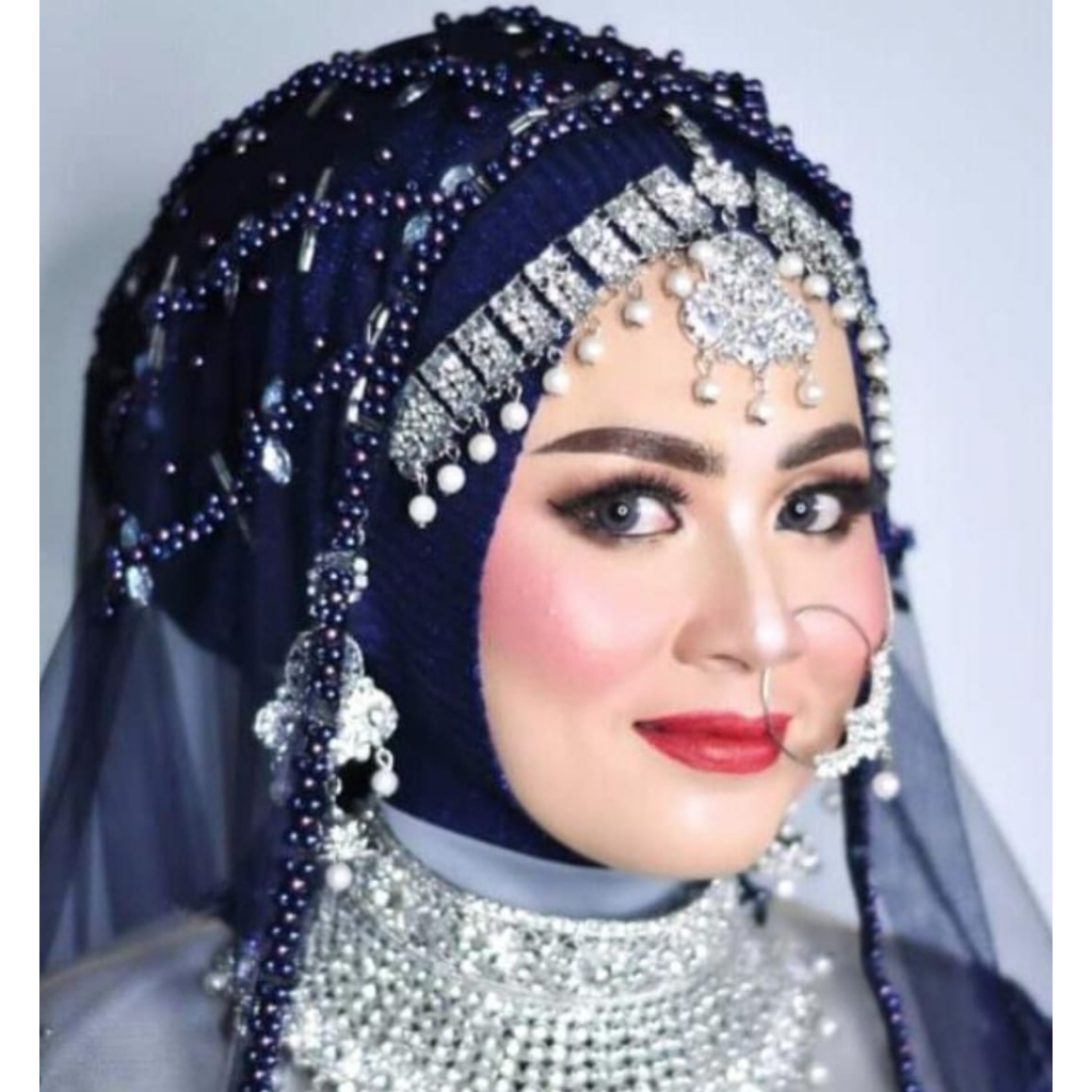 Jual Slayer Termurah Veil pengantin mutiara motif Kipas Pakaian Wanita ...