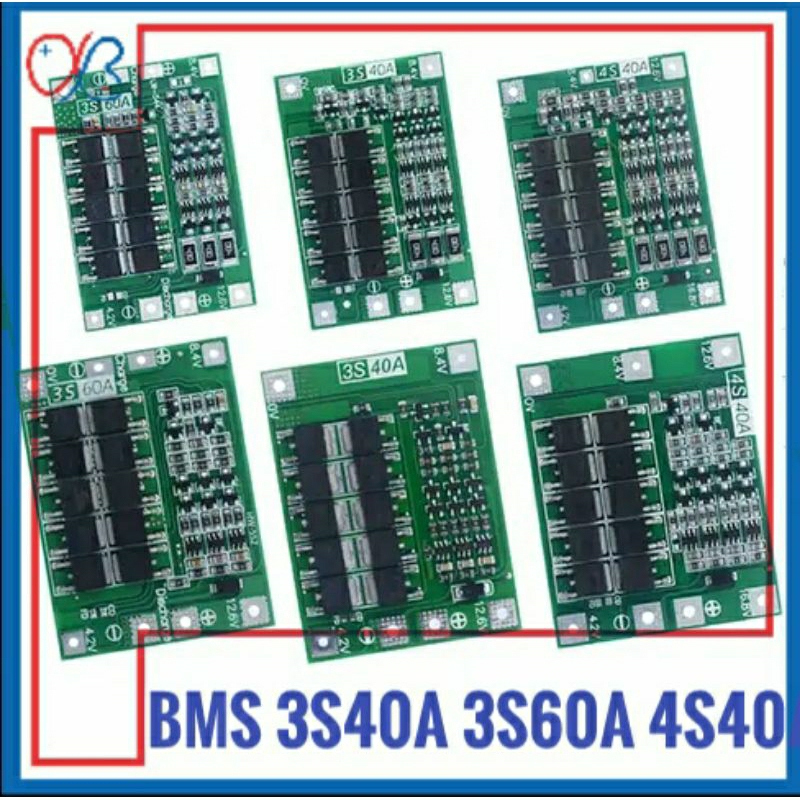 Jual BMS 3S 4S 40A 60A 18650 Lithium Battery Pack 12,6V 16,8V Li-Ion ...
