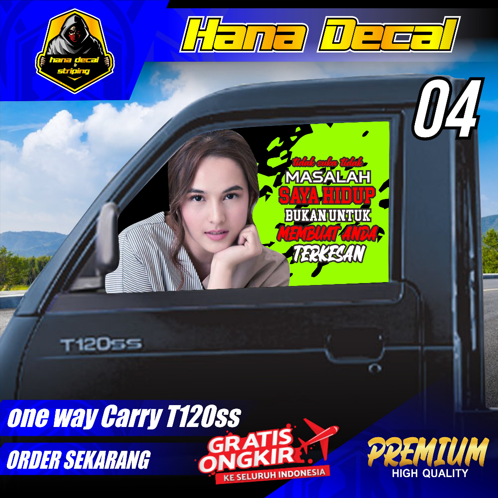 Jual STIKER ONE WAY MOBIL CARRY T120ss pick up HANA KODE 04-06 | Shopee ...