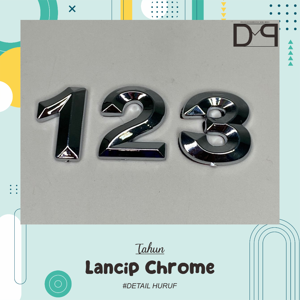 Jual Nomor Tahun Plat Mobil Chrome Lancip 2cm | Shopee Indonesia