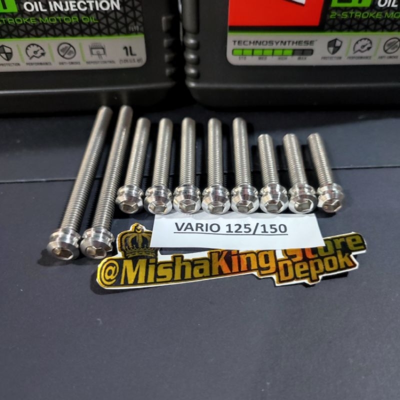 Jual Baut bak cvt honda vario 125 150 probolt stanlis anti karat 10 pcs | Shopee Indonesia