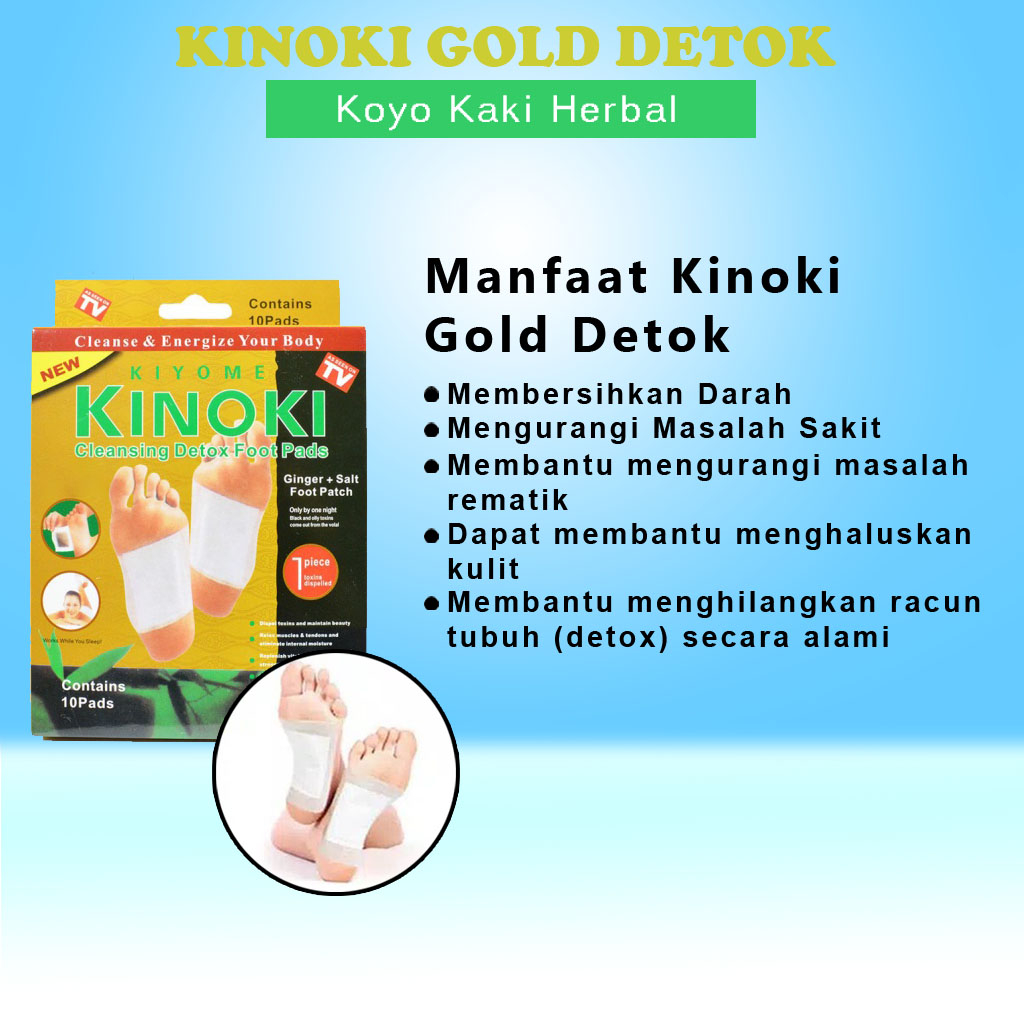 Jual Koyo Herbal Kaki Kinoki Gold Detox Original Isi 10 Pad Dalam 1 Box ...