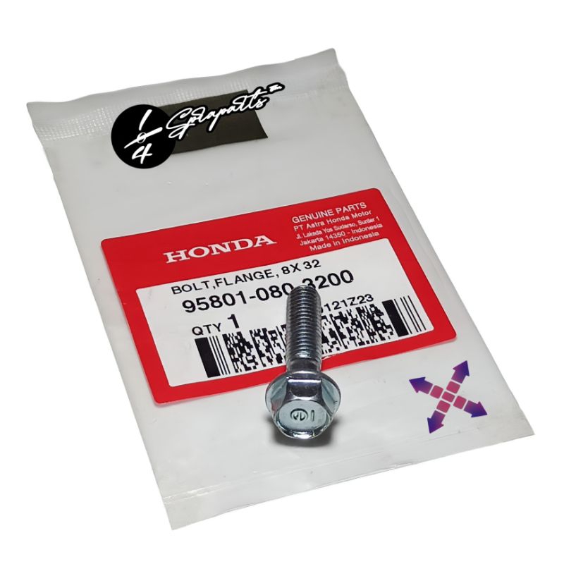 Jual Baut Shock Breaker Belakang ( Bolt Flange 8x32 Kunci 12 ) - Beat ...