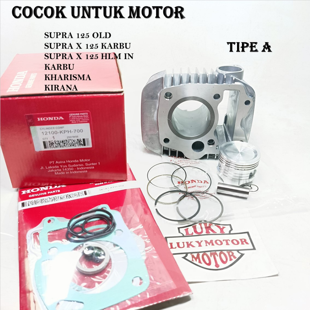 Jual BLOK SEHER KOMPLIT PISTON + TOPSET SUPRA 125 KARBU , SUPRA X 125 OLD , KHARISMA , KARISMA ...