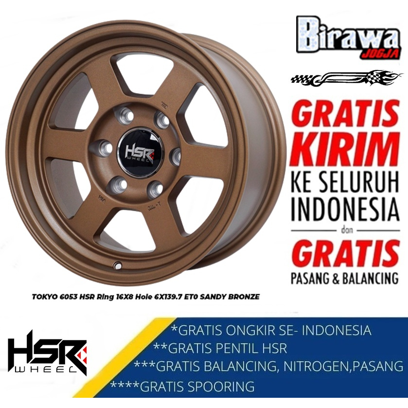 Jual Velg Mobil Racing Ring 16 HSR TOKYO R16 Lebar 8 Pcd 6X139,7 ET0 SANDY BRONZE | Birawa Jogja ...
