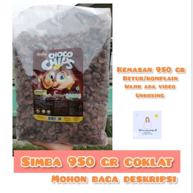 Jual Sereal simba choco chips koko krunch coco 1 kg kemasan baru 950gr kiloan cemilan sehat ...
