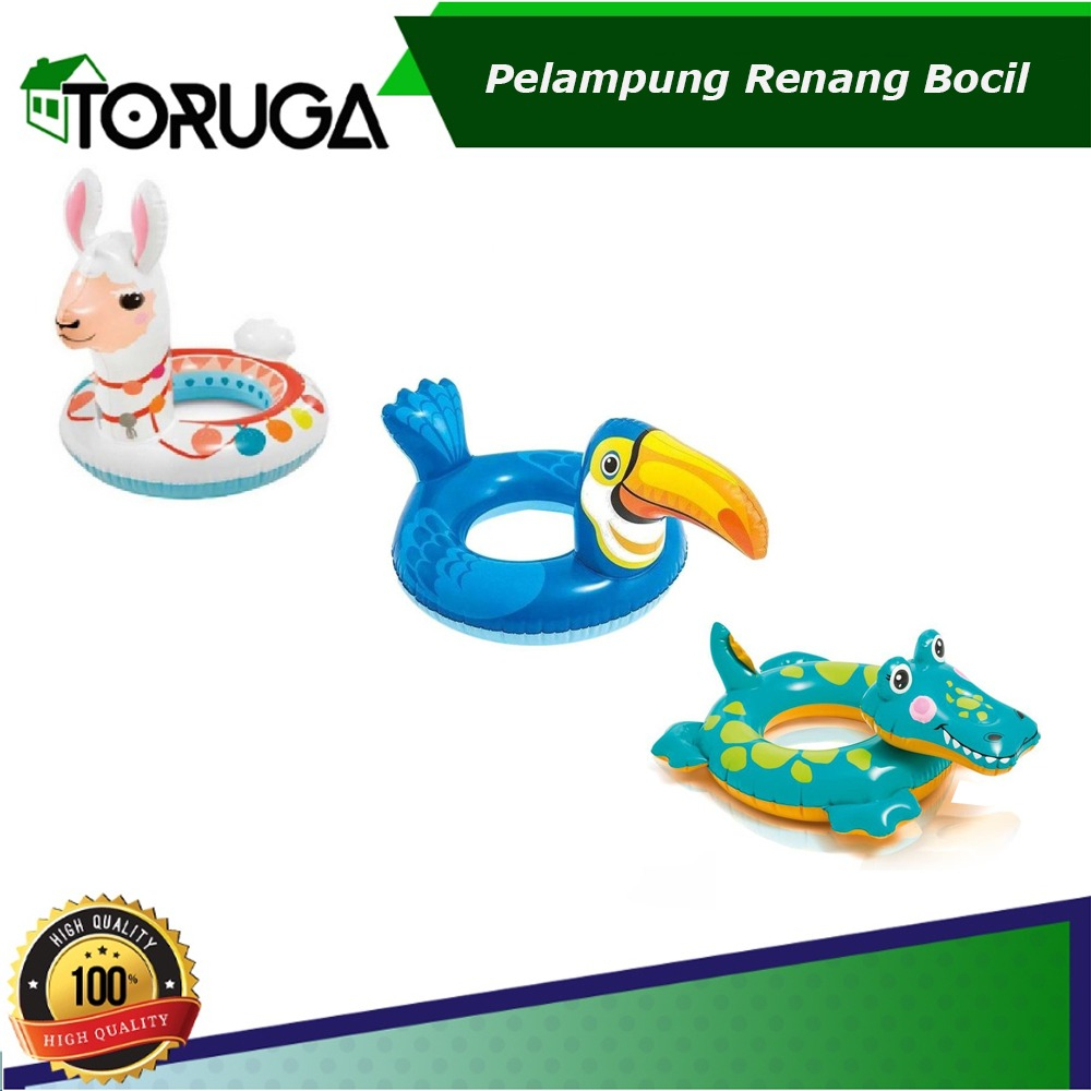 Jual Ban renang anak Intex Deluxe Animal Ring 58221 Buaya / Monkey ...