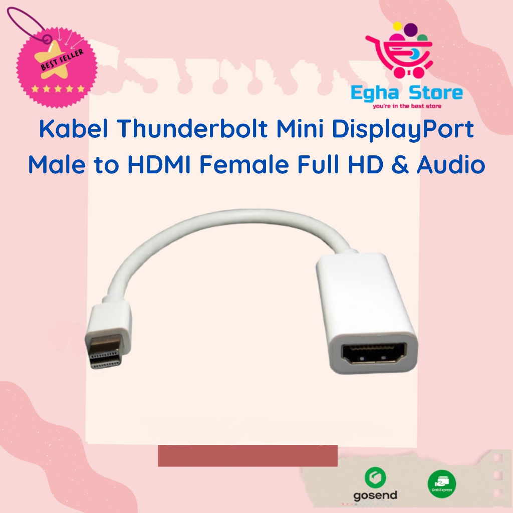 Jual Kabel Thunderbolt Mini DisplayPort to HDMI Female Adapter Cable ...