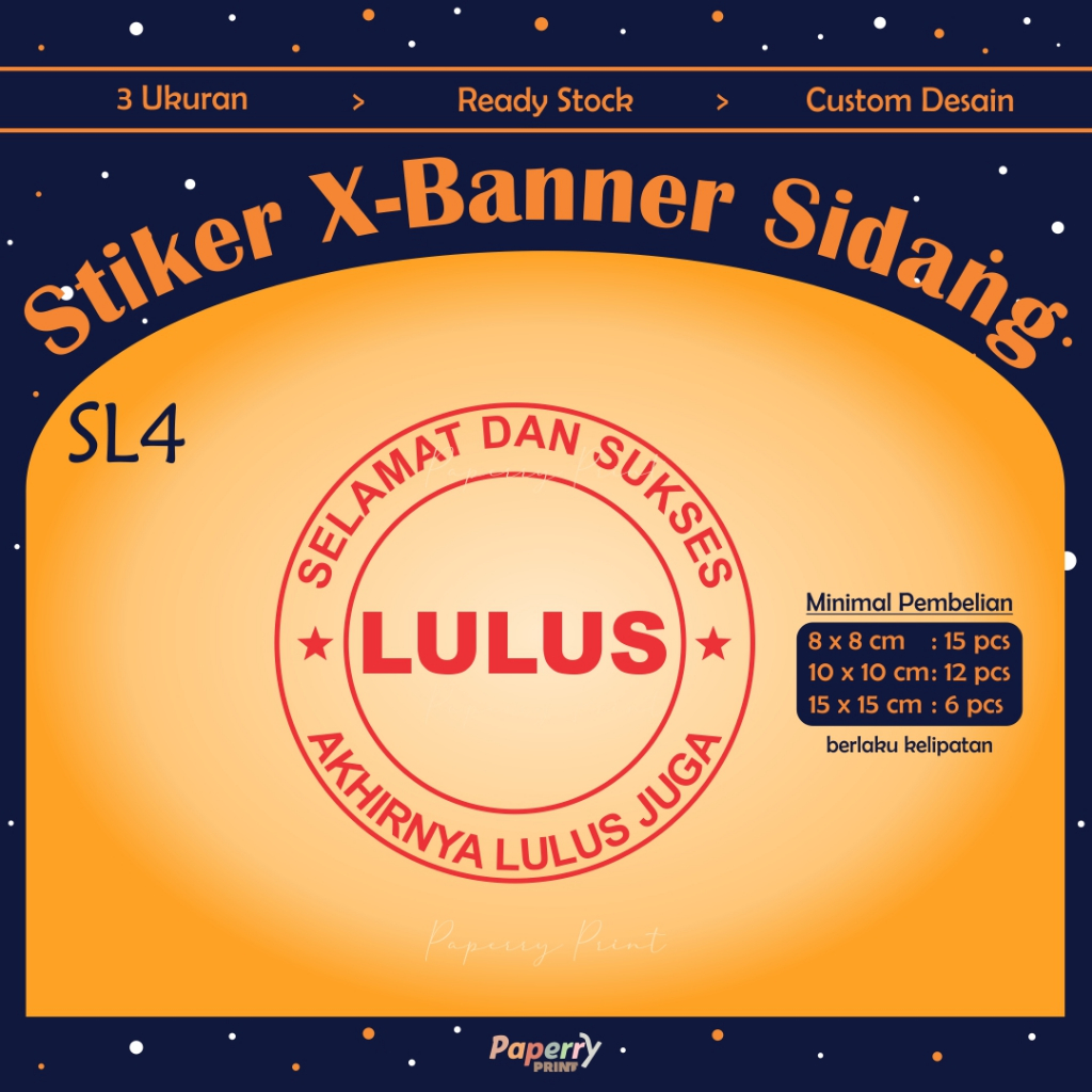 Jual [8 x 8 cm] Stiker Sidang / Stiker Wisuda / Stiker Lulus / Stiker ...