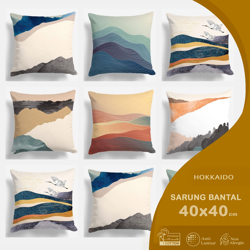 Jual SARUNG BANTAL SOFA PRINT MOTIF JAPANESE HOKKAIDO ART 40X40 CM ...