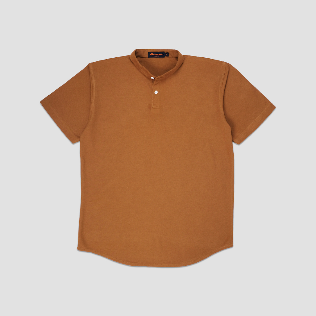 Jual Cottongo Polo Shirt Shanghai Light Brown | Shopee Indonesia