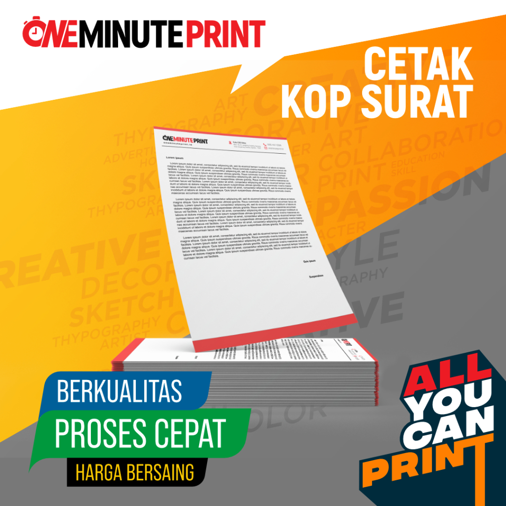 Jual Kop Surat Custom - ONE MINUTE PRINT | Shopee Indonesia