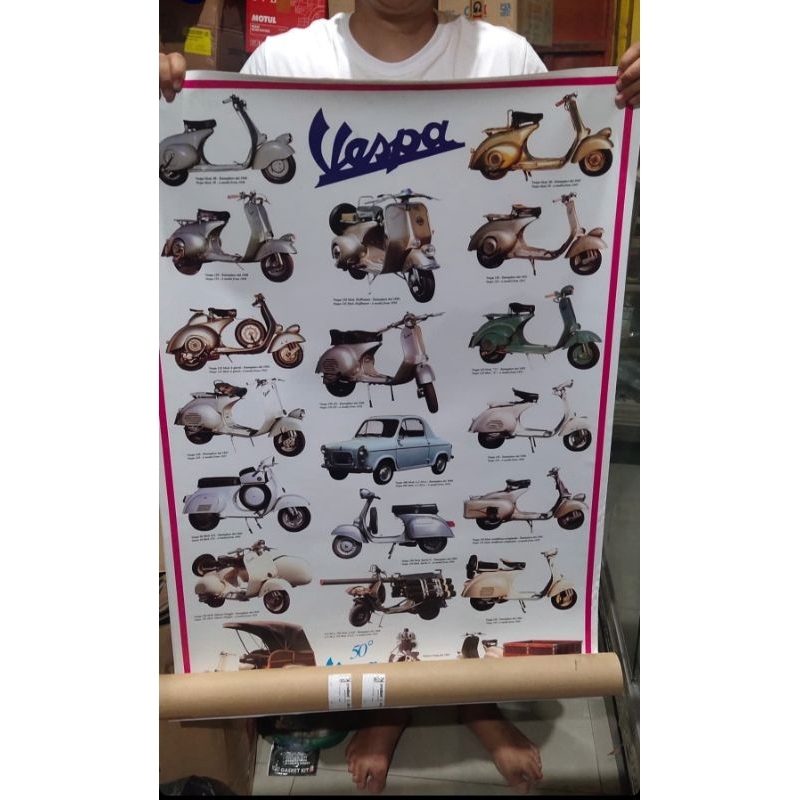 Jual poster dealer vespa original italy nos bagus | Shopee Indonesia