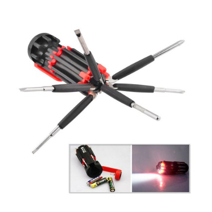 Jual Obeng Senter LED 8in1 Lampu Flashlight Magnet Sekrup Besar Kecil ...