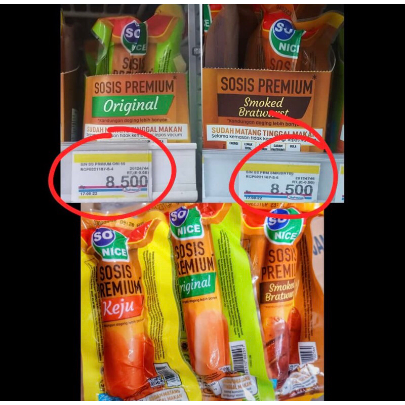 Jual sosis so nice keju original smoked | Shopee Indonesia