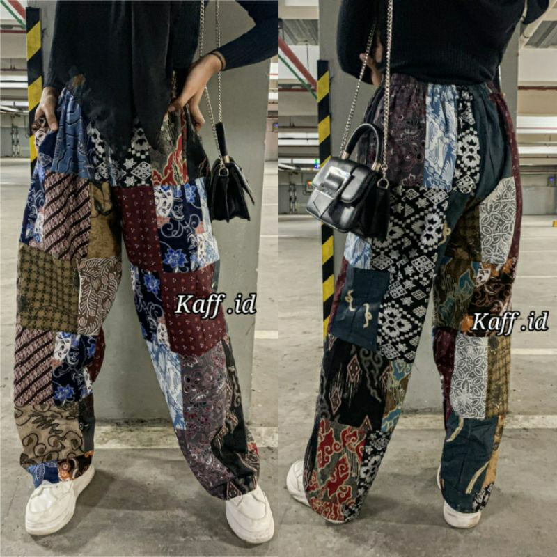 Jual Celana Highwaist Kulot Batik Murah Model Perca | Shopee Indonesia