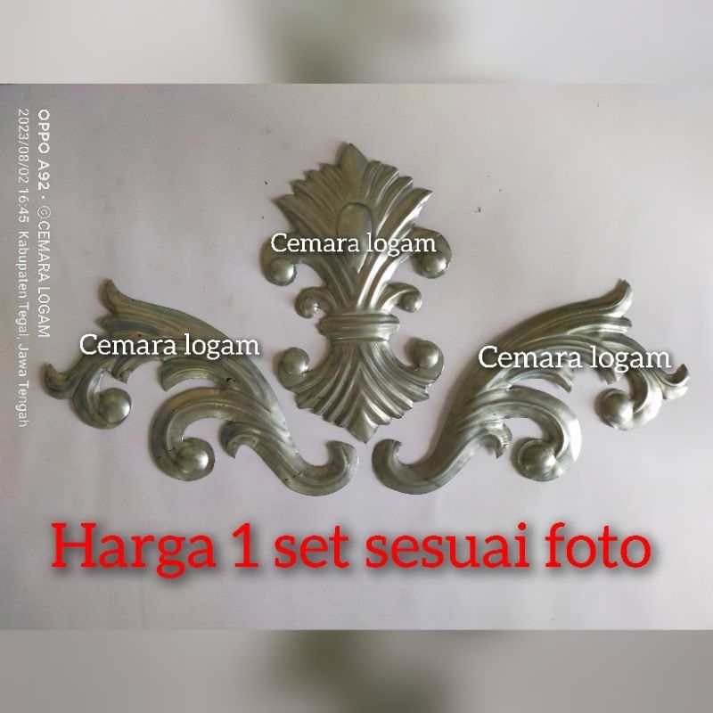 Jual 1 set ornamen plat besi 2muka pagar besi STENLIS PENGGANTI COR ...