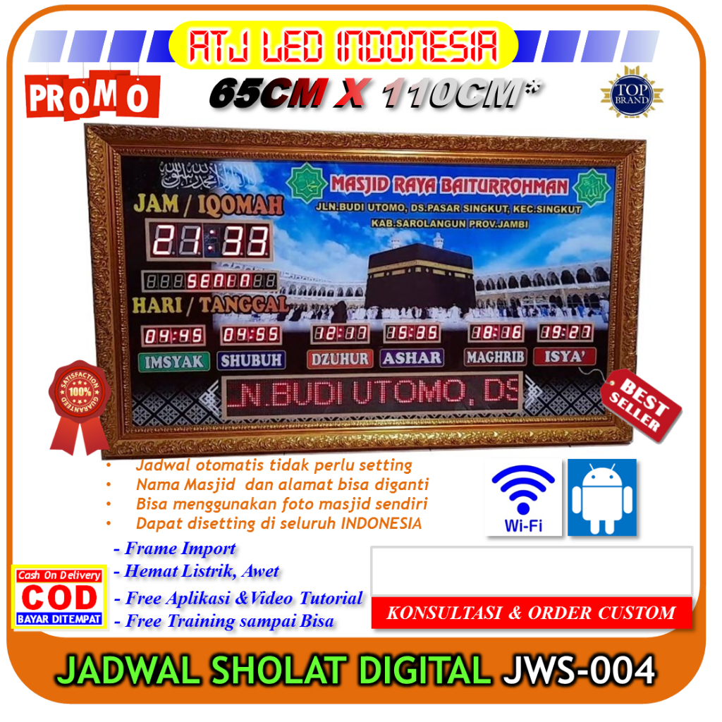 Jual Jadwal sholat digital jam masjid running text lampu led | Shopee ...