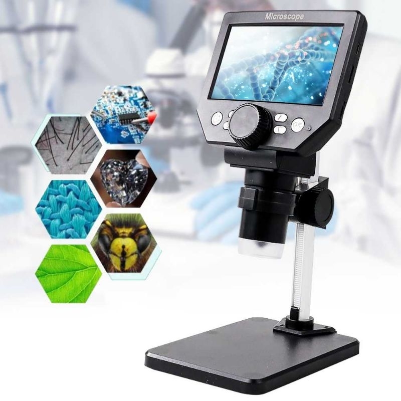 Jual Mikroskop Digital 10MP 1000X 4.3 Inch Microscope Monitor & Stand ...