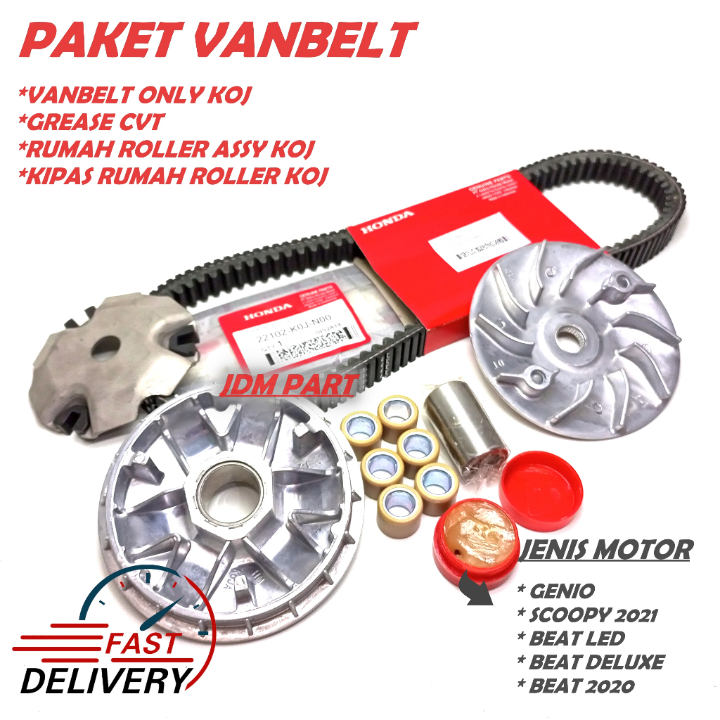 Jual PAKET VANBELT KOJ + RUMAH ROLLER ASSY KOJ + KIPAS RUMAH ROLLER KOJ + GREASE/GEMUK HONDA ...