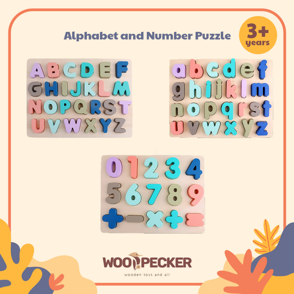 Jual Woodpecker - Mainan edukasi alphabet number wooden angka huruf ...
