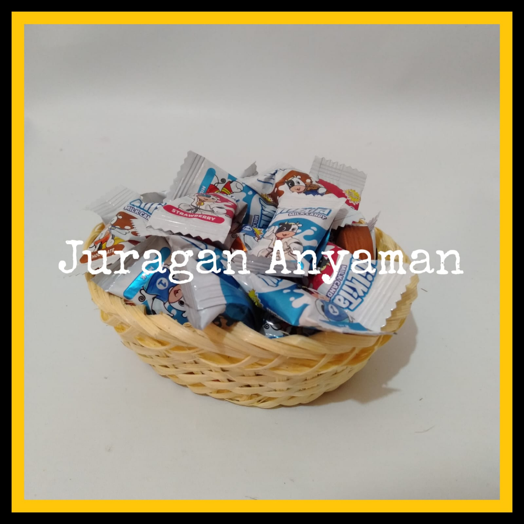 Jual Keranjang Aneka Permen - Snack Mini - Keranjang Bambu Oval Mini ...