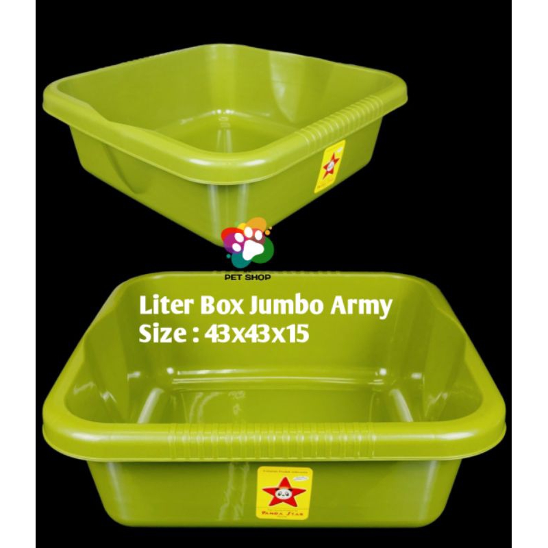 Jual Litter Box Jumbo Army Size 43x43x15 | Shopee Indonesia