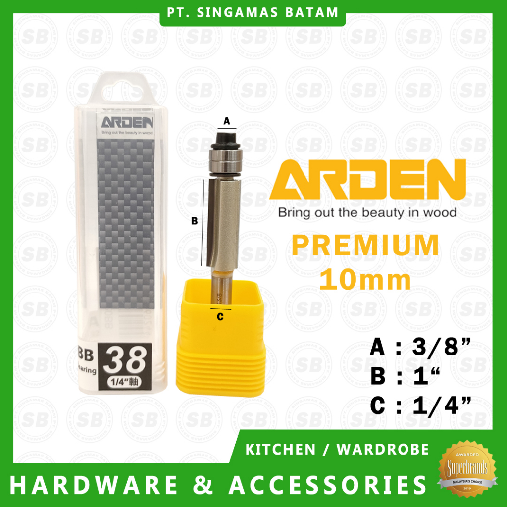 Jual Mata Profile Router 2 Bearing - ARDEN 38 Premium - 10mm | Shopee ...
