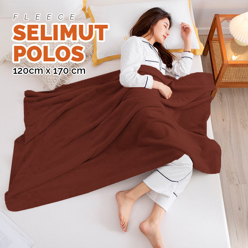 Jual Selimut Polos Ukuran Single Bed 120x170cm Bahan Fleece Termurah ...