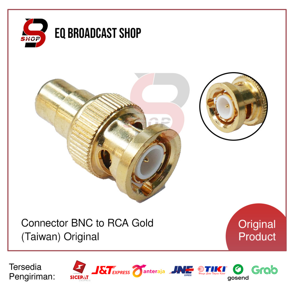 Jual Connector BNC to RCA Gold (Taiwan) Original / Konektor BNC ...