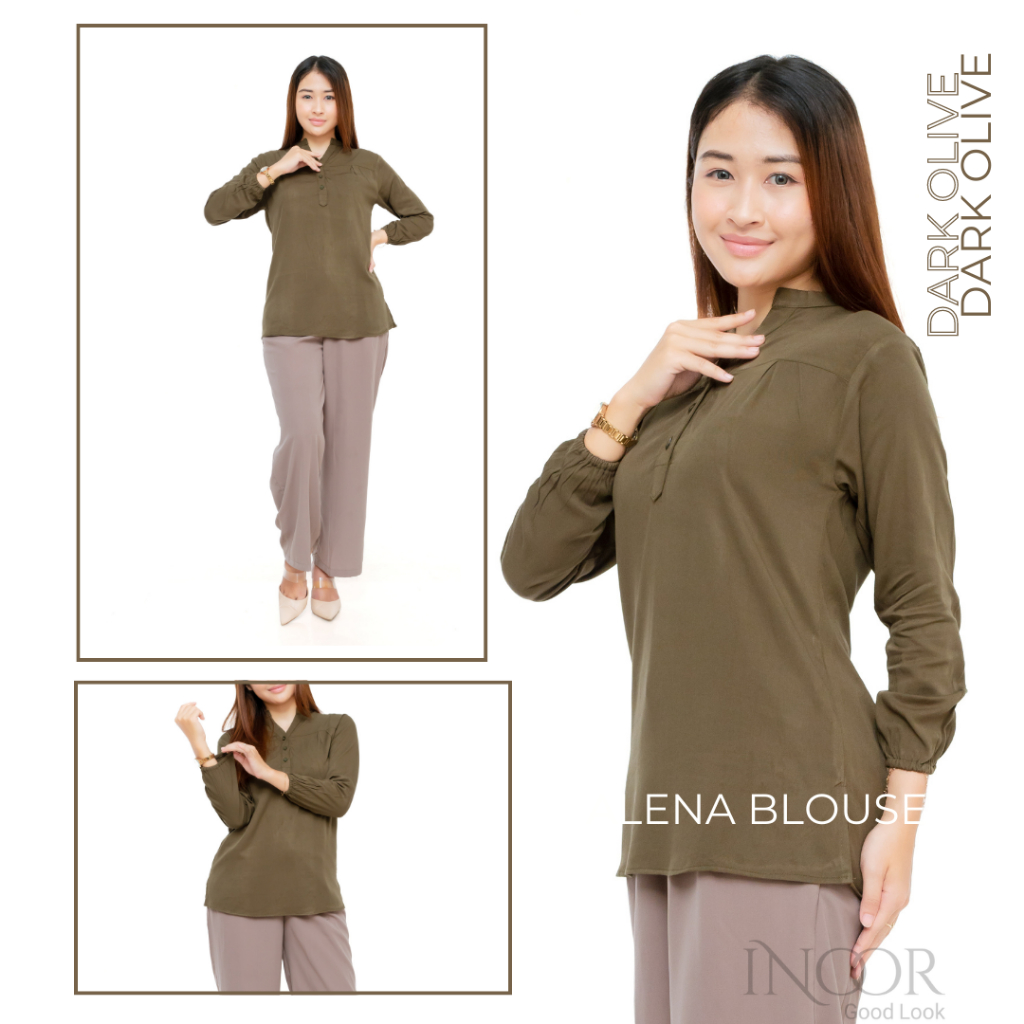 Jual Alena Blouse Kerja Cotton Twill Rayon Uniqlo// ATASAN WANITA ...