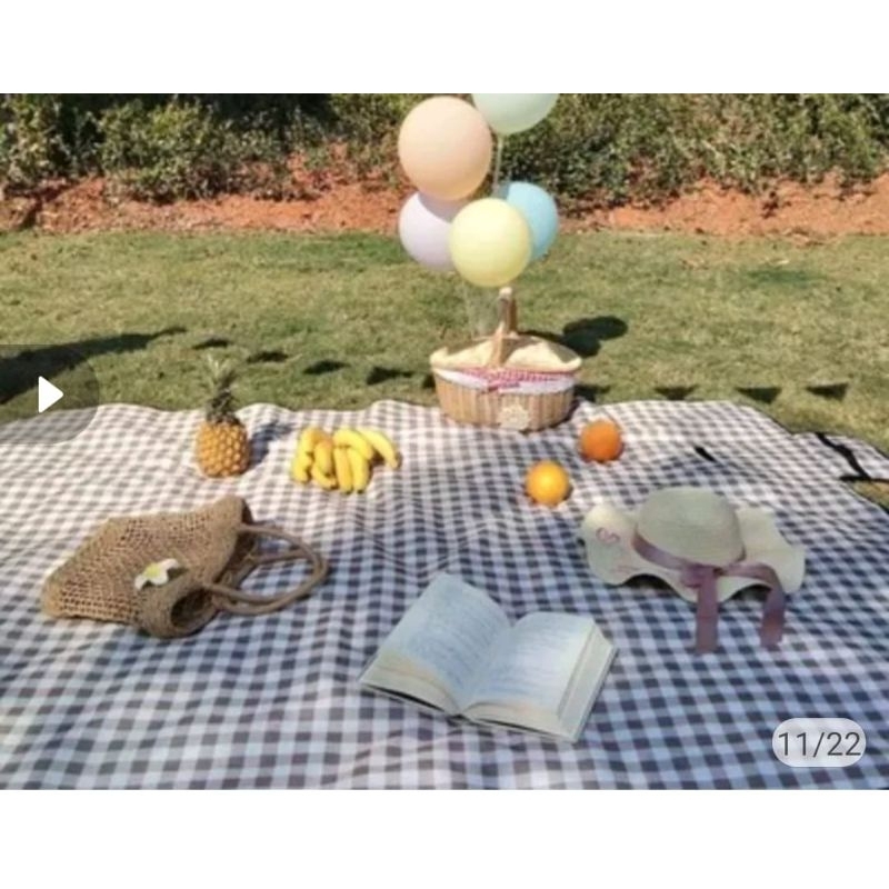 Jual Tikar Piknik Aesthetic Kain Kotak TIkar Portabel Untuk Alas Foto ...