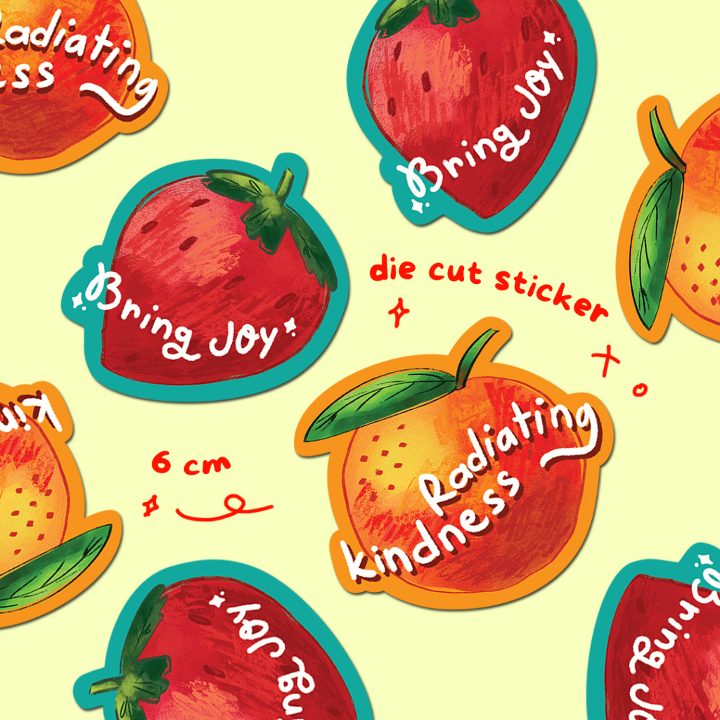 Jual Sticker Reminder - Bring Joy, Radiating Kindness Jeruk Stroberi ...