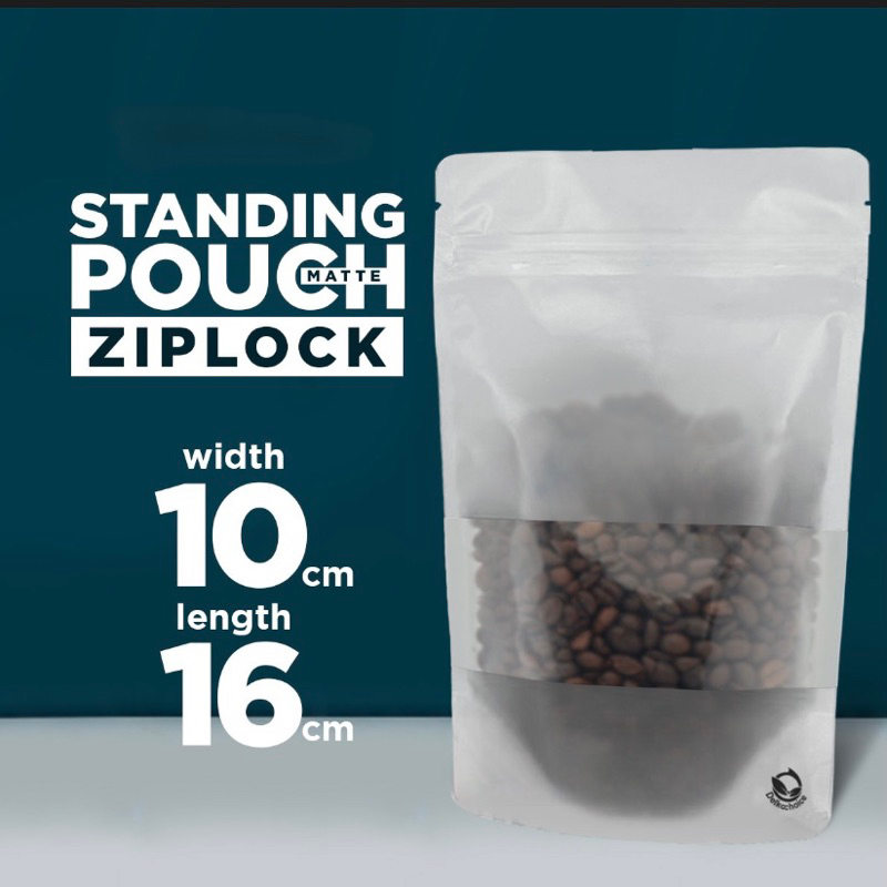 Jual STANDING POUCH WHITE MATTE WINDOW JENDELA PLASTIK KLIP KEMASAN ...