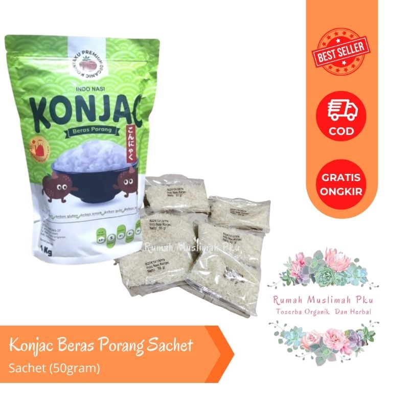 Jual Konjac Rice Beras Porang kemasan sachet 50gr | Shopee Indonesia
